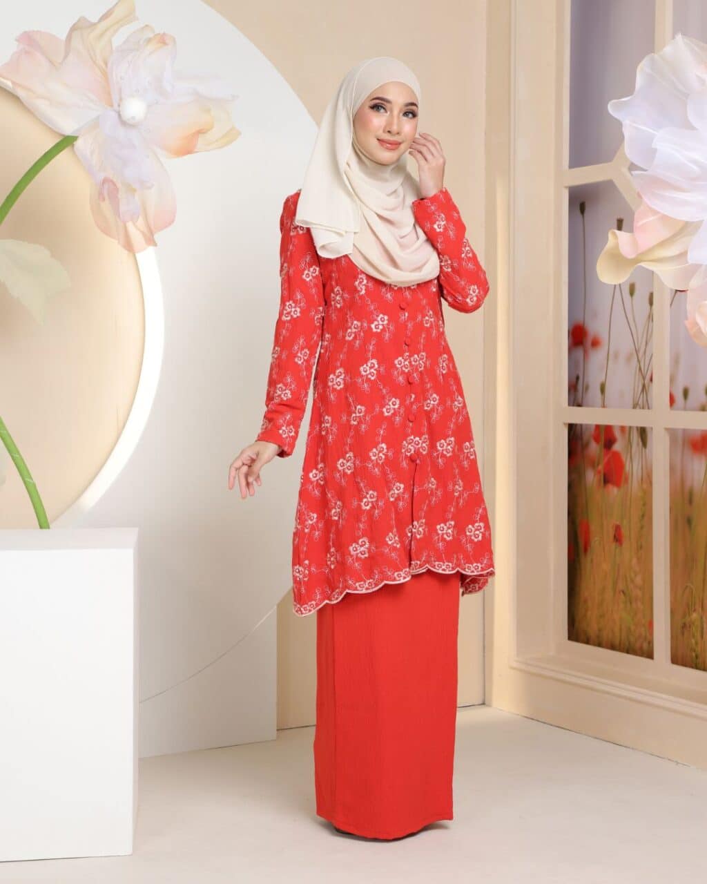 Kenanga Kurung Riau in Orange Brick - AZYA